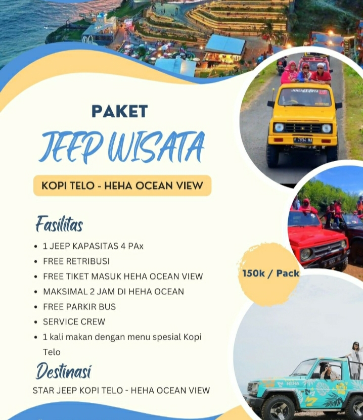 Paket Jeep Wisata Heha Ocean View - Wisata Gunungkidul